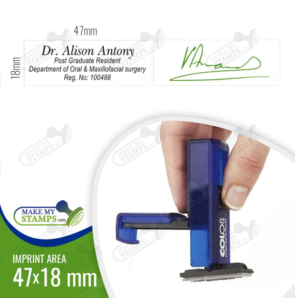 Doctors Stamp, Pocket Stamp for doctors, Pocket rubber stamp for Doctors